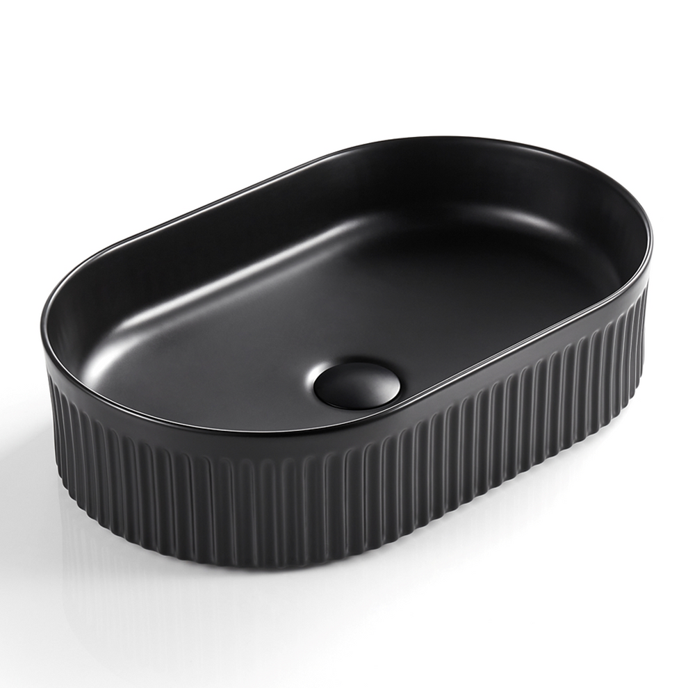 Carrie Matte Black Fluted Ultra Slim Pill Basin – SpecSpace