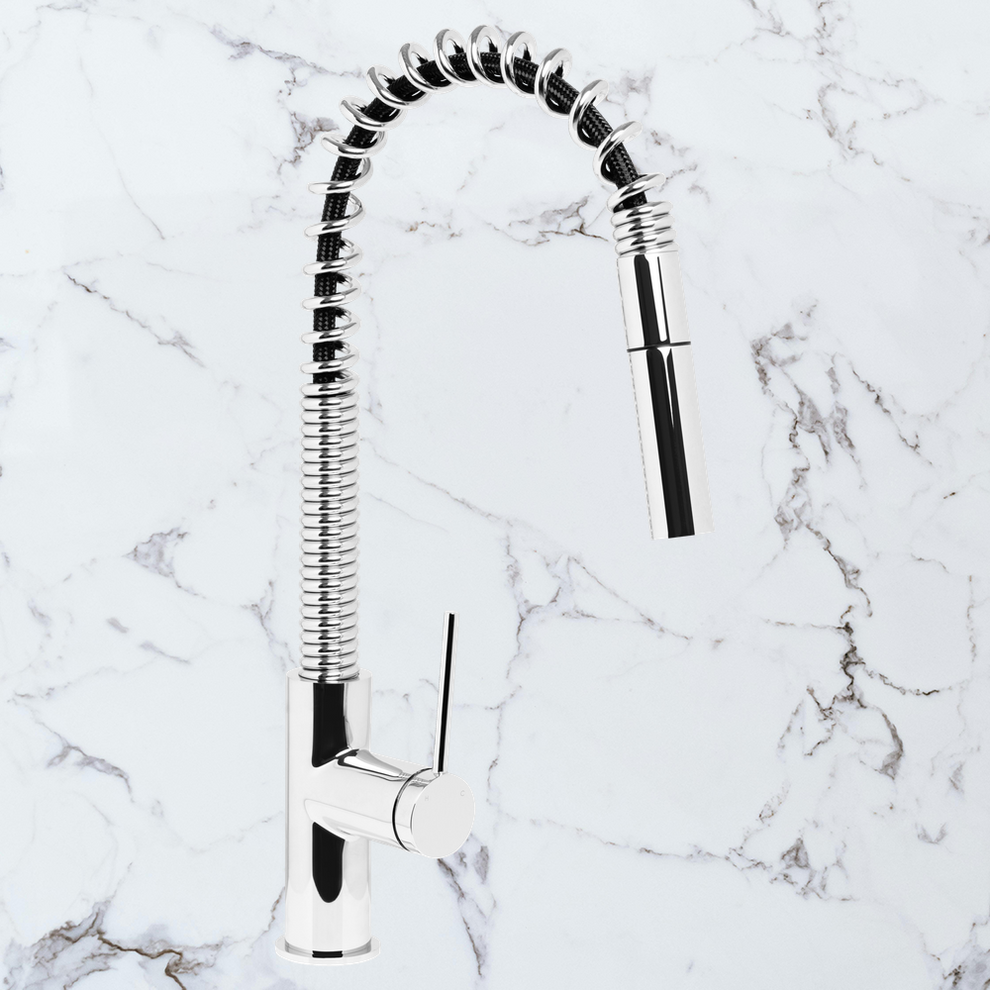 Venezia Gooseneck Pull Out Spring Sink Mixer Chrome – SpecSpace