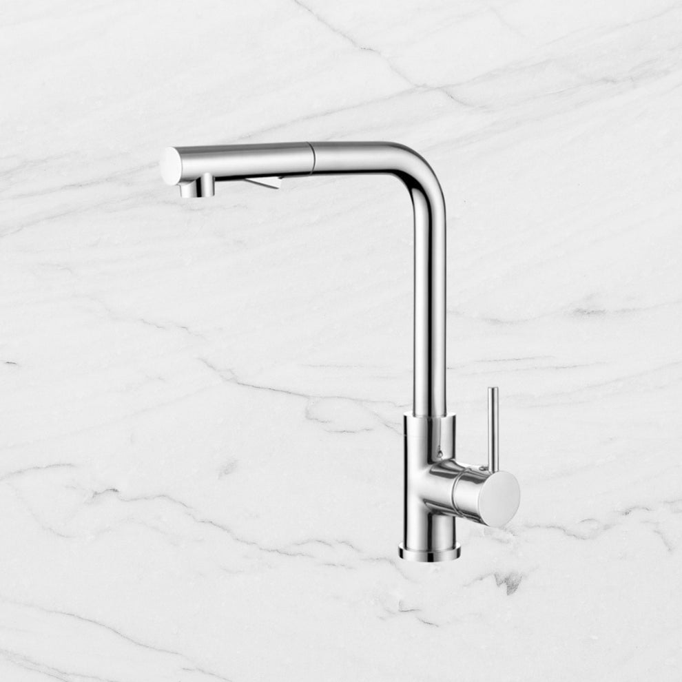Square Pull Out Sink Mixer With Veggie Spray Function Chrome – SpecSpace