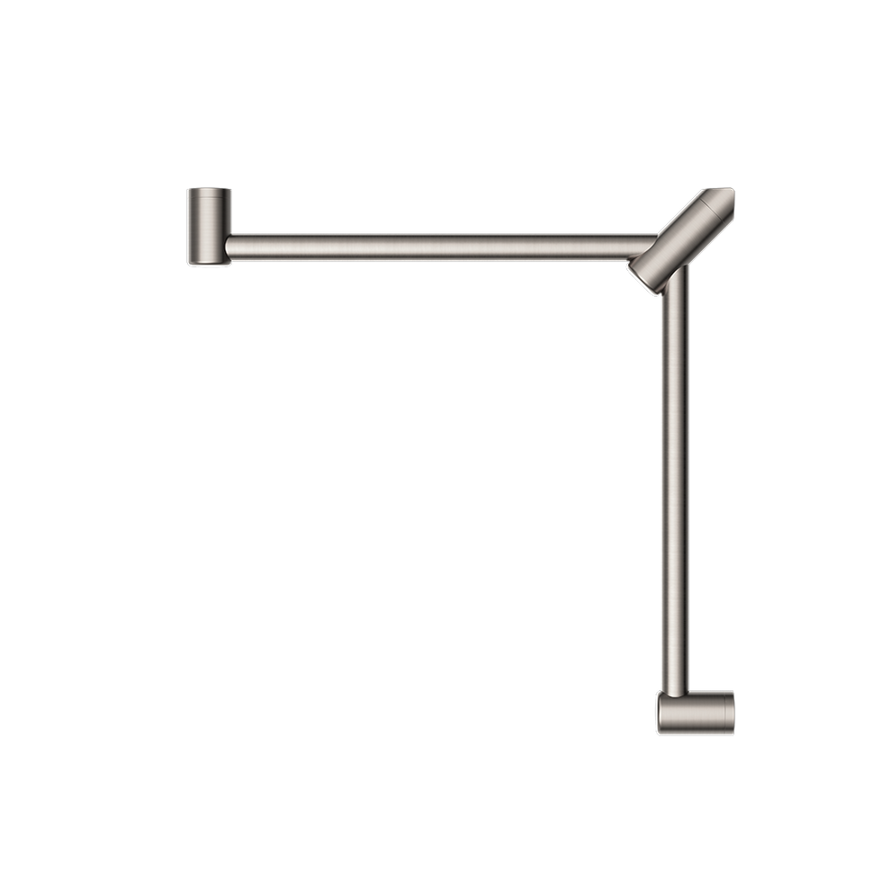 Mecca Care 32mm Wrap Around Corner Grab Rail 600x600mm Brushed Nickel ...
