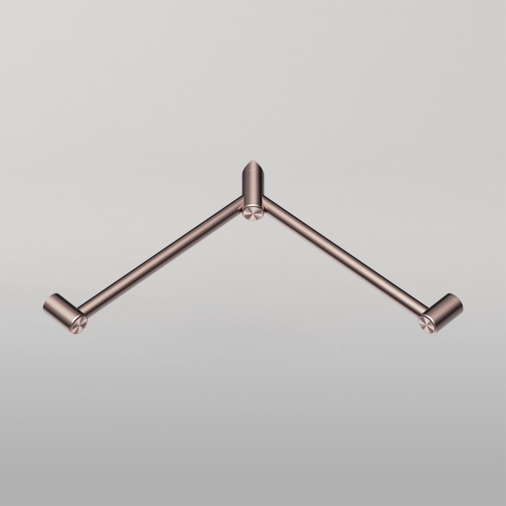 Mecca Care 32mm Wrap Around Corner Grab Rail 600X600mm Brushed Bronze ...